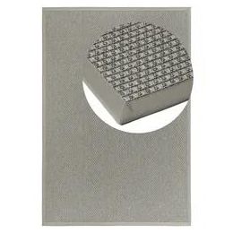 Teppich Dekowe "Basic S2 Karree", silber (silberfarben), B:67cm H:10mm L:133cm, Kunstfaser, Teppiche, Sisaloptik, mit Bordüre, In- und Outdoor geeignet