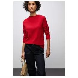 Strickpullover Street One, Damen, Gr. 42, racing rot, Strick, Obermaterial: 30% Polyester, 27% Polyacryl, 23% Polyamid, 20% Viskose, unifarben, regular fit normal, ohne Ausschnitt, Rollkante, Pullover, mit feiner Rollkante
