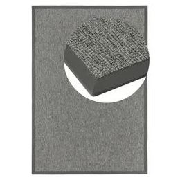 Teppich Dekowe "Basic S2 Bouclé", grau (platinfarben), B:80cm H:10mm L:250cm, Kunstfaser, Teppiche, meliert, Sisaloptik, mit Bordüre, In- und Outdoor geeignet