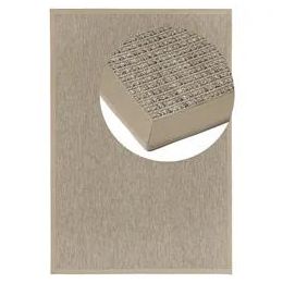 Teppich Dekowe "Basic S2 Rustic", beige (natur), B:67cm H:10mm L:133cm, Kunstfaser, Teppiche, meliert, Sisaloptik, mit Bordüre, In- und Outdoor geeignet