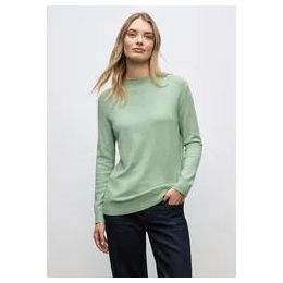 Strickpullover Street One, Damen, Gr. 40, serene grün meliert, Strick, Obermaterial: 30% Polyester, 27% Polyacryl, 23% Polyamid, 20% Viskose, meliert, regular fit normal, ohne Ausschnitt, Rollkante, Pullover, mit feiner Rollkante