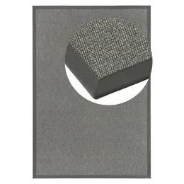 Teppich Dekowe "Basic S2 Twill", grau (platinfarben), B:120cm H:10mm L:170cm, Kunstfaser, Teppiche, meliert, Sisaloptik, mit Bordüre, In- und Outdoor geeignet