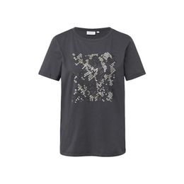 comma, COMMA T-Shirt Damen Gr&ouml;&szlig;e L/XL dunkelgrau / silber