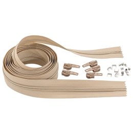buttinette Endlosrei&szlig;verschluss im Set, Spirale: 6,5 mm, 2 m, beige