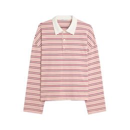 Bershka Poloshirt Damen Größe M creme / rosa / magenta / offwhite