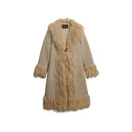 Superdry Mantel 'Afghan' Damen Größe L camel / taupe