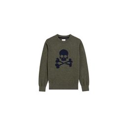 Scalpers Pullover 'Skull Intarsia' Jungen Gr&ouml;&szlig;e 116 marine / oliv