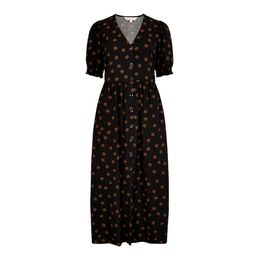 Apricot Polka Dot Button-Down Midi Dress ' ' Damen Gr&ouml;&szlig;e 44 schwarz Winterkleid