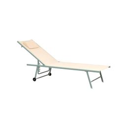 Beliani 2er-Set Gartenliege SORONI in Beige/Grün | Gr.: onesize
