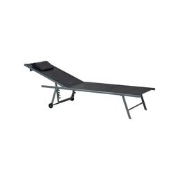 Beliani 2er-Set Gartenliege SORONI in Schwarz/Grau | Gr.: onesize