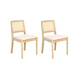 Beliani 2er-Set Esszimmerstuhl TAMARAC in Braun/Beige | Gr.: onesize