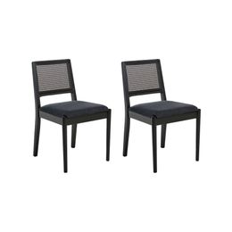Beliani 2er-Set Esszimmerstuhl TAMARAC in Schwarz | Gr.: onesize