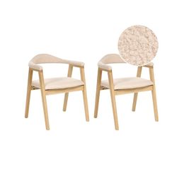 Beliani 2er-Set Esszimmerstuhl ONECO in Braun/Beige | Gr.: onesize