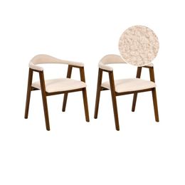 Beliani 2er-Set Esszimmerstuhl ONECO in Braun/Beige | Gr.: onesize