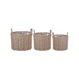 Beliani 3-tlg Outdoor Blumentopf PENDULA in Braun | Gr.: onesize
