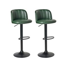 Beliani Drehhocker VLORE in Grün/Schwarz - (W) 45 x (H) 82 x (L) 46 cm | Gr.: onesize