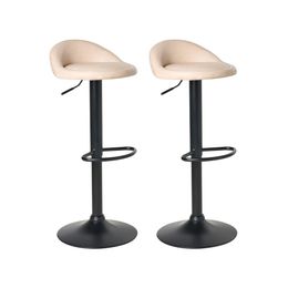 Beliani Drehhocker MEEDER in Beige/Schwarz - (W) 38 x (H) 69 x (L) 40 cm | Gr.: onesize