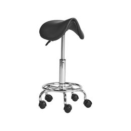 Beliani Drehhocker DUMONT in Schwarz - (W) 38 x (H) 53 x (L) 38 cm | Gr.: onesize