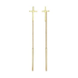 Elli Ohrringe 925 Sterling Silber Kreuz in Gold | Gr.: onesize