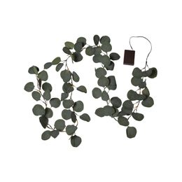 STAR TRADING LED Blättergirlande ,Eucalyptus', Batterien + Timer, 20 LEDs. grün, wa | Gr.: onesize