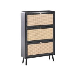 Beliani Schuhschrank MOURA in Schwarz/Braun - (W) 78 x (H) 122 x (L) 24 cm | Gr.: onesize