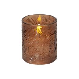 STAR TRADING LED Kerze Flamme Leaf aus Wachs in Braun | Gr.: onesize