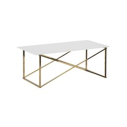 Beliani Couchtisch EMPORIA in Weiß/Gold - (W) 50 x (H) 40 x (L) 100 cm | Gr.: onesize