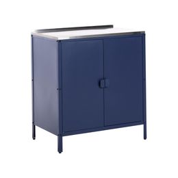 Beliani Gartenküche VILAMA in Blau/Silber - (W) 80 x (H) 90 x (L) 50 cm | Gr.: onesize