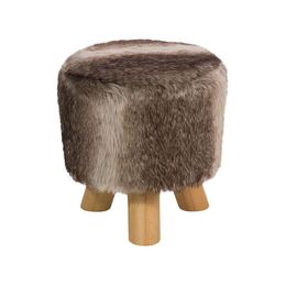 Beliani Hocker TOPEKA in Braun/Beige - (W) 33 x (H) 35 x (L) 33 cm | Gr.: onesize