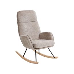 Beliani Schaukelstuhl KVELIA in Beige/Braun/Schwarz - (W) 67 x (H) 106 x (L) 92 cm | Gr.: onesize