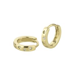 schmuck23 Gold Creolen 925 Zirkonia Silber 0,3 cm x 1,2 cm | Gr.: onesize