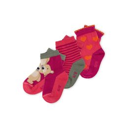 Sigikid Sockenset 3er Fancy Forest in Pink/Beere/Grün | Gr.: 22-24