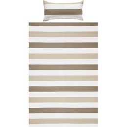 REDBEST Renforcé Bettwäsche in taupe-beige | Gr.: 135x200 cm + 40x80 cm