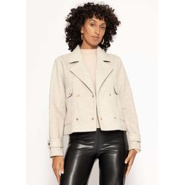 SASSYCLASSY Kurze Jacke mit Reverskragen in Grau | Gr.: S