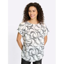 Heine Druckbluse in ecru-schwarz-bedruckt | Gr.: 40