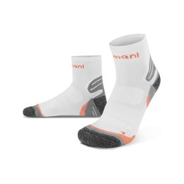 Normani 3 Paar Kurzschaft-Sportsocken mit verst&auml;rkter Sohle in Wei&szlig;/Orange | Gr.: 47-50