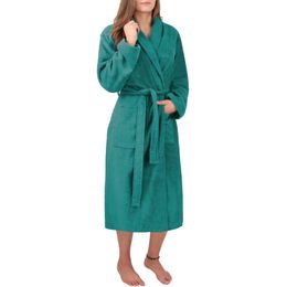 Normani Damen Premium Bademantel Basic in Petrol | Gr.: XS