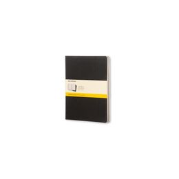 Moleskine Notizhefte 3er Set, Kartoneinband, Kariert "Cahier" in Schwarz | Gr.: L (13 x 21 cm)
