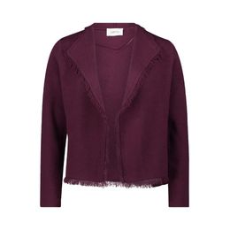 Cartoon Strick-Cardigan mit Fransen in Dark Aubergine | Gr.: 46