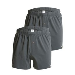 Haasis Bodywear 2er-Set: Boxershorts in Mittelgrau | Gr.: S