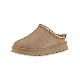VAN HILL Pantoffeln Penelope in Khaki | Gr.: 39