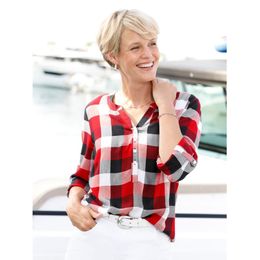 Sieh an! Karo-Bluse in rot-marine-kariert | Gr.: 44