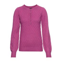 Laura Scott Rundhalspullover in fuchsia-melange | Gr.: 38