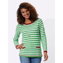 WITT WEIDEN Pullover in apfel-weiß-gestreift | Gr.: 42
