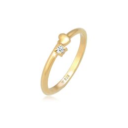 Elli DIAMONDS Ring 925 Sterling Silber Herz in Gold | Gr.: 58