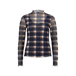 Zero Mesh Langarmshirt mit Druck in Dark BlueBeige | Gr.: 34