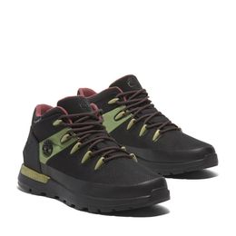 Schnürboots Timberland "Sprint Trekker Mid Fab WP", Gr. 42, schwarz (schwarz mesh w medium grün), Textil, unifarben, Sportlich, Schuhe, Winterstiefel, Schnürstiefel, Winterschuhe, wasserdicht