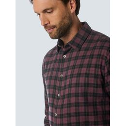 Langarmhemd NO EXCESS, Herren, Gr. XXL, primary_ausgabeGroessentyp, lila (aubergine), Web, Obermaterial: 52% Viskose, 48% Baumwolle, kariert, Casual, regular fit hüftbedeckend, Rundhals, Bündchen, Hemden, kariert und mit hochwertiger Viskose