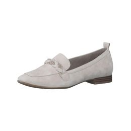 Slipper Tamaris "Tamaris Slipper Leder", Damen, Gr. 40, beige (taupe), Leder, Casual, Schuhe
