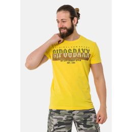 Cipo & Baxx T-Shirt CIPO & BAXX "T-Shirt", Jungen, Gr. XL, gelb, 95% Baumwolle, 5% Elasthan, bedruckt, regular fit, Rundhals, Shirts T-Shirt, mit markantem Print